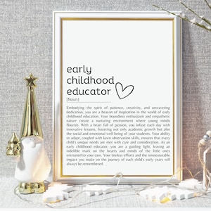 Early Childhood Educator Print, Teacher Gift, Teacher Definition, Thank ...