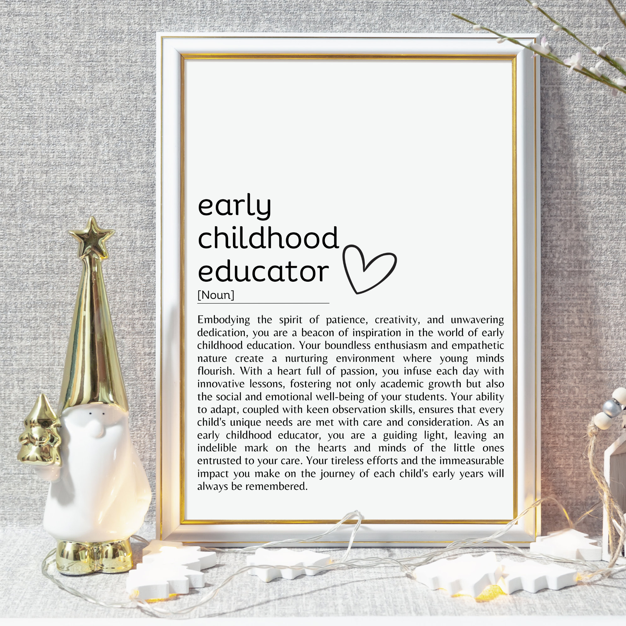 Early Childhood Educator Print, Teacher Gift, Teacher Definition, Thank ...