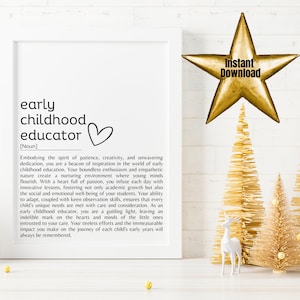 Early Childhood Educator Print, Teacher Gift, Teacher Definition, Thank ...