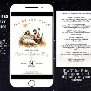 Nativity Invitation Template, Religious Christmas Invitation, Church ...