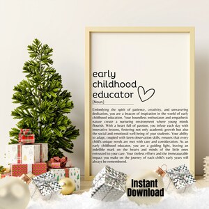 Early Childhood Educator Print, Teacher Gift, Teacher Definition, Thank ...