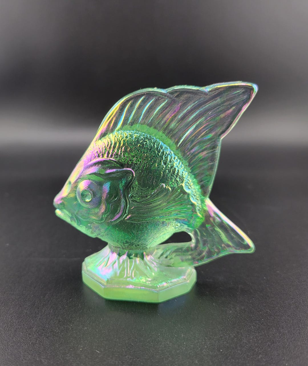 Fenton Iridescent Glass Fish, Fenton Carnival Glass Sunfish, Iridescent ...