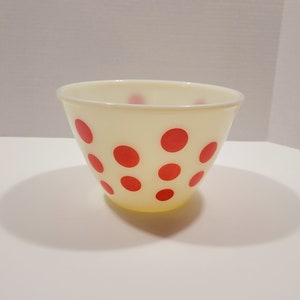 Fire King Red Dots Nesting Bowl, Vintage Fire King Dots Bowl, Fire King ...