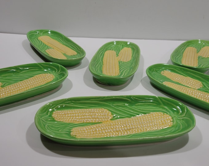 Vintage Corn on the Cob Plates, Corn Cob Plates, Vintage Corn Plates ...