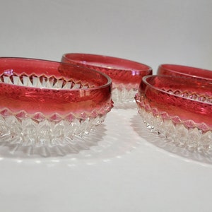 Indiana Glass, Ruby Diamond Point Cream and Sugar, Indiana Glass, Red ...