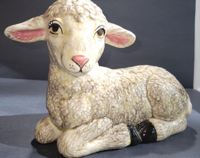 Vintage Majolica Ceramic Lamb, Ceramic, Lamb, Vintage Easter Lamb ...