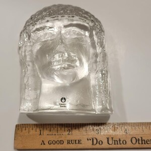 Erik Hoglund Modernist Glass Sculpture Face, Glass Head Paperweight ...