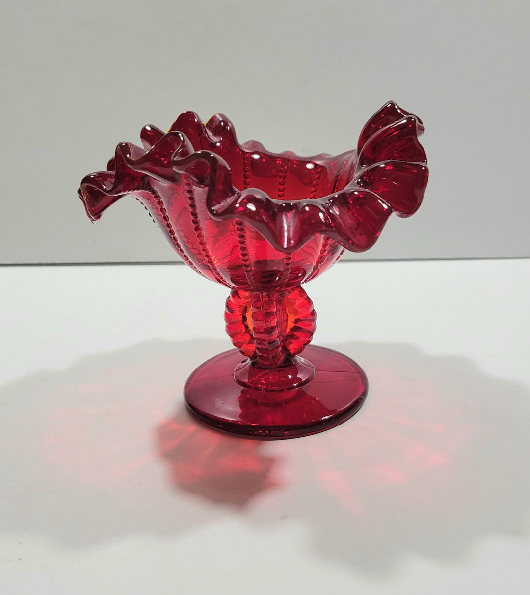 Vintage Fenton Ruby Red Compote, Vintage LG Wright Fenton Glass ...