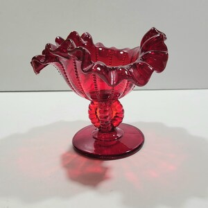 Vintage Fenton Ruby Red Compote, Vintage LG Wright Fenton Glass ...