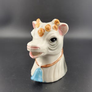 Vintage Cow Creamer, Hand Painted Blue Bell Cow Creamer, Vintage Blue ...