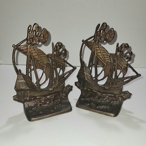 Bronze Ship Bookends, Vintage Bronze Book Ends, Vintage Brass, Boat ...