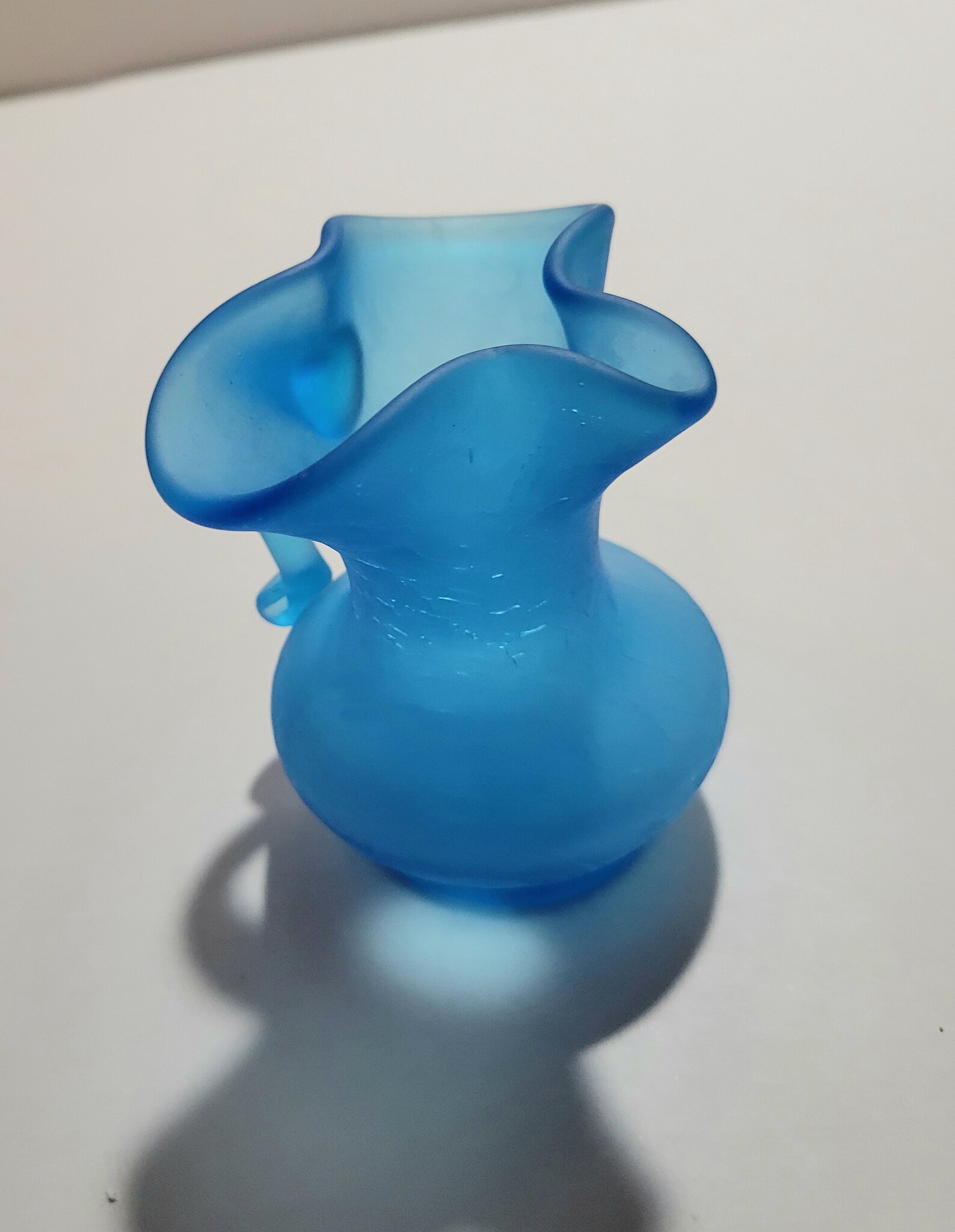 Vintage Blue Crackle Glass Blue Glass Pitcher Blue Crackle - Etsy