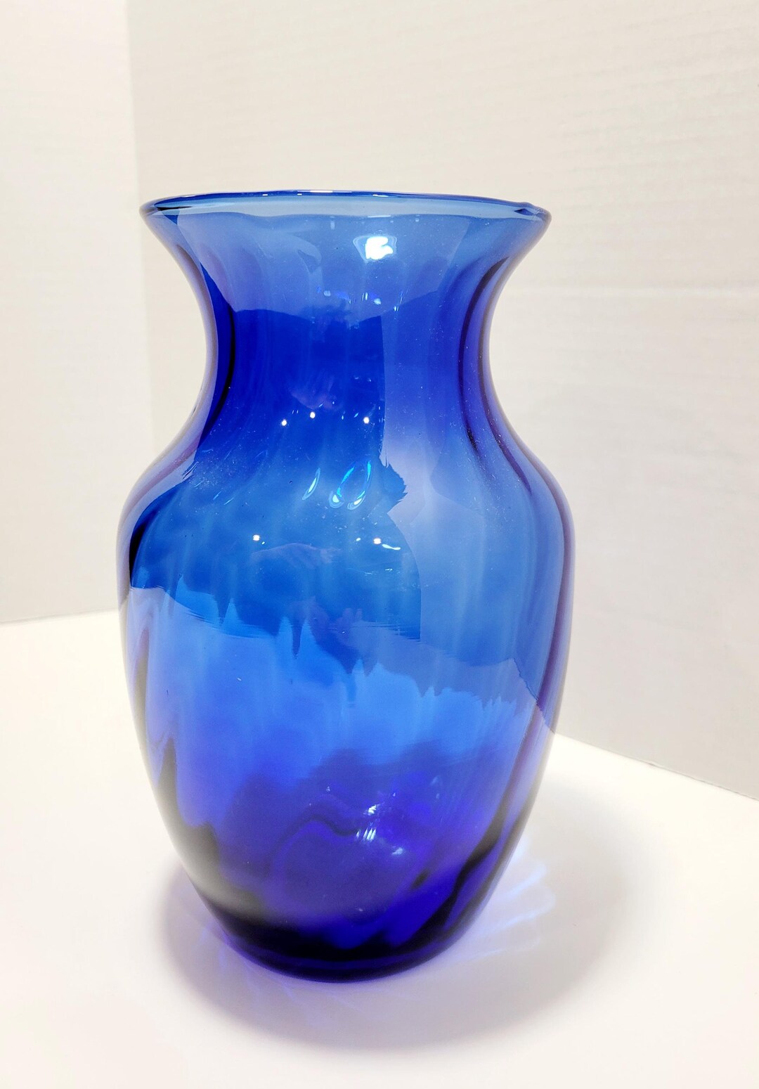Vintage Indiana Glass Vase, Blue Indiana Glass Vase, Vintage Blue Glass ...