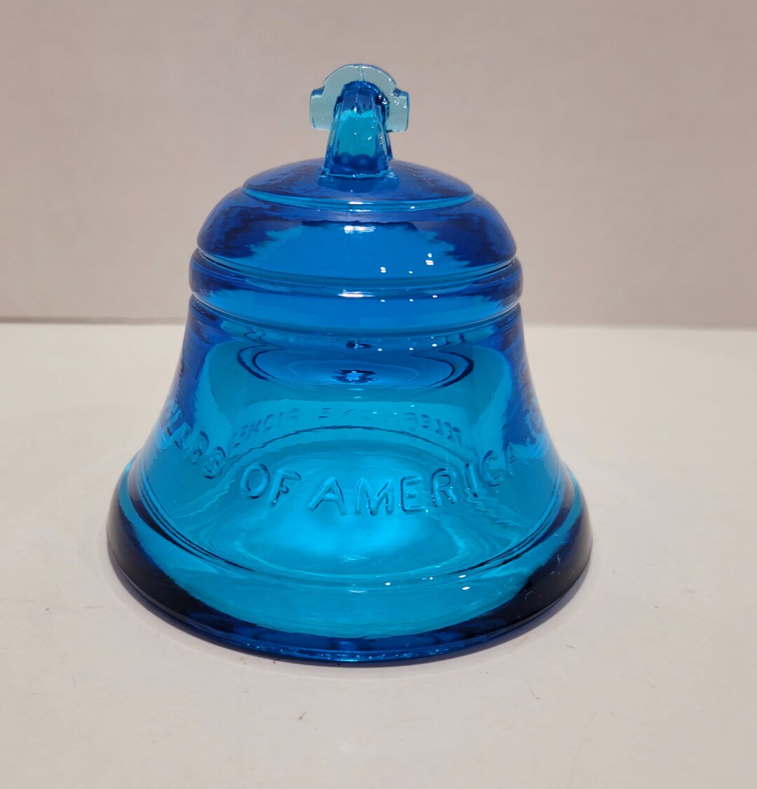 Telephone Pioneers of America Art Glass Bell, Blue Glass Bell ...