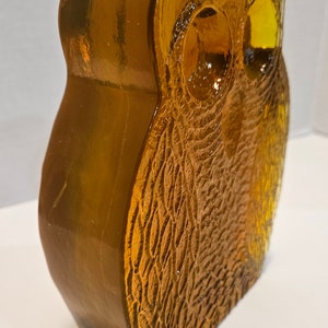Vintage Blenko Amber Heavy Glass Owl - Etsy