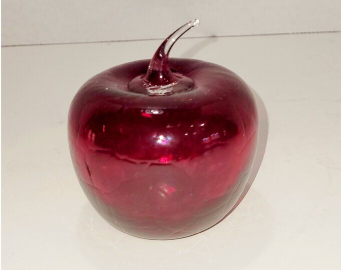 Blenko Glass Apple Paperweight, Blenko, Blenko Apple Paperweight, Glass ...