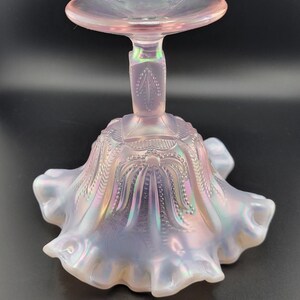 Vintage Fenton Pink Opalescent Compote, Vintage Opalescent Fenton Glass ...