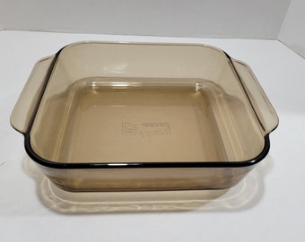 Amber Fireside Smoke Brown Vintage Pyrex Square Baking Dish 21 - Etsy