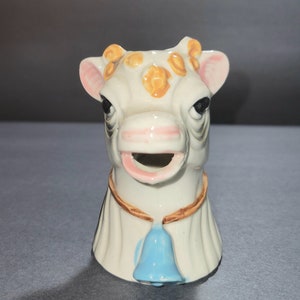 Vintage Cow Creamer, Hand Painted Blue Bell Cow Creamer, Vintage Blue ...