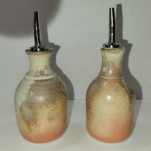 Vintage Ceramic Olive Oil Cruets, Ceramic Cruets, Wood Fired Ceramic ...