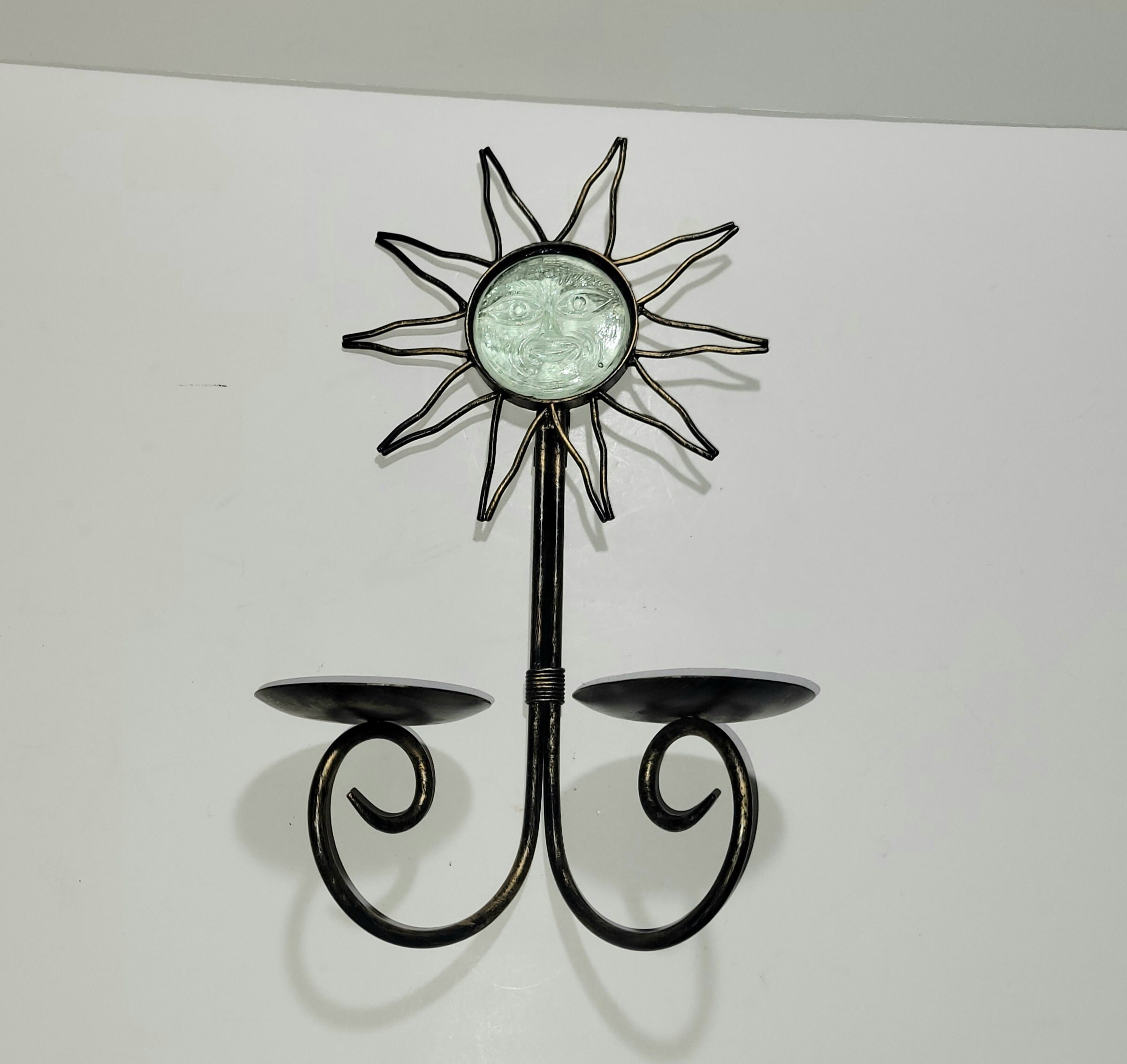 Sun Wall Sconce Smiling Sun Wall Sconce Metal Sun Sconce - Etsy
