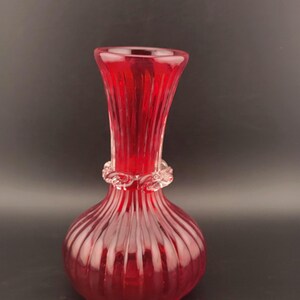 Pilgrim Red Glass Vase, Vintage Red Glass, Blown Glass Vase, Pilgrim ...