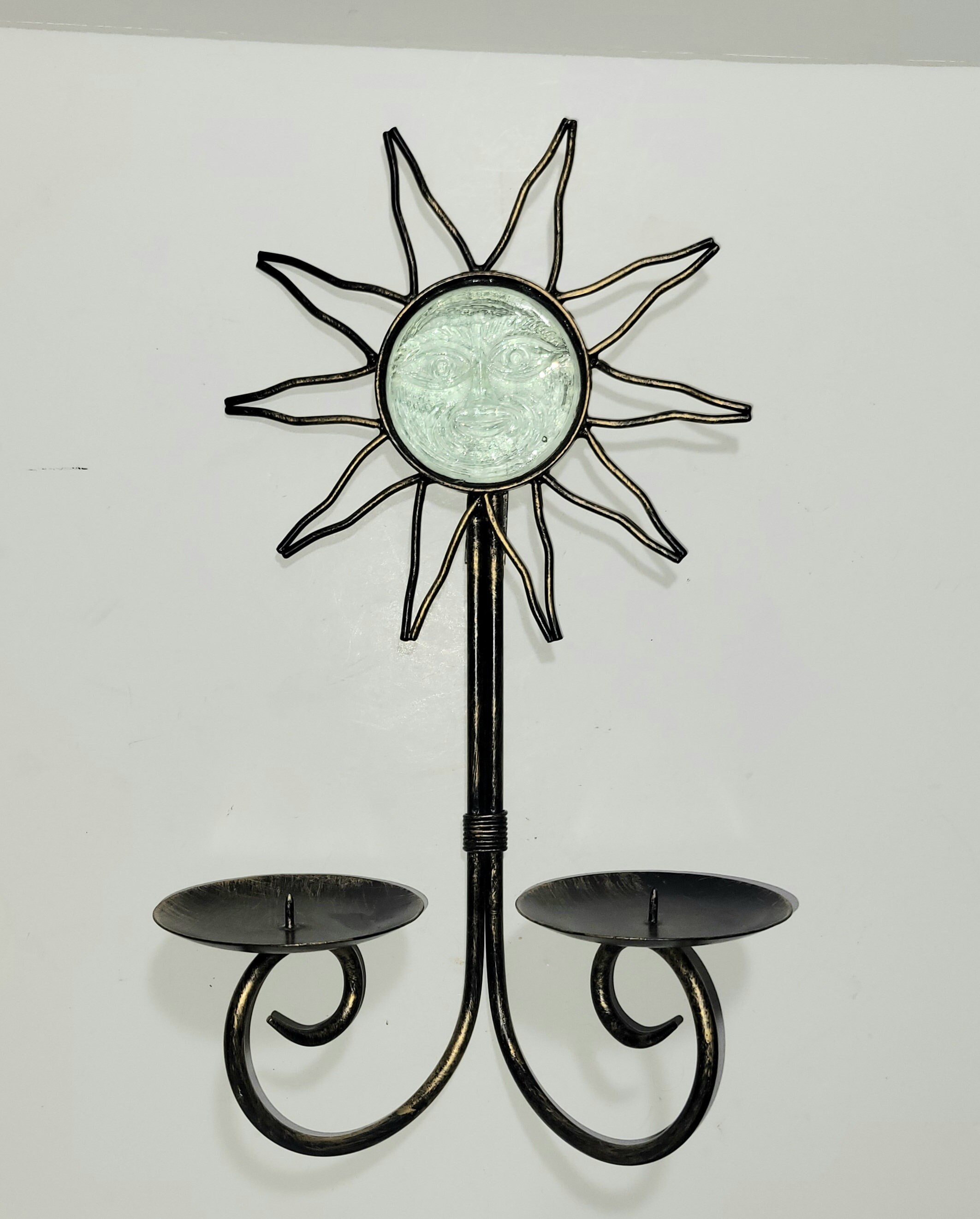 Sun Wall Sconce Smiling Sun Wall Sconce Metal Sun Sconce - Etsy