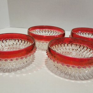 Indiana Glass, Ruby Diamond Point Cream and Sugar, Indiana Glass, Red ...