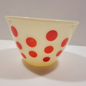 Fire King Red Dots Nesting Bowl, Vintage Fire King Dots Bowl, Fire King ...
