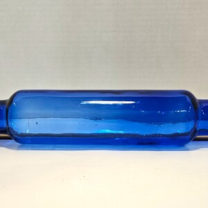 Vintage Cobalt Blue Glass Hollow Rolling Pin W/metal Screw on Cap 13.5 ...