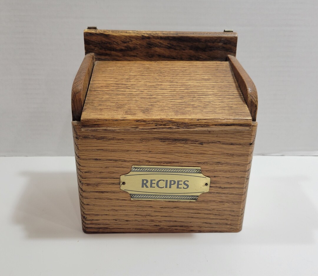 Vintage Recipe Box, Wood Recipe Box, MCM, Retro, Moms Recipes, Cabin ...
