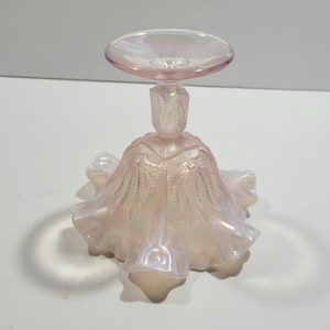 Vintage Fenton Pink Opalescent Compote, Vintage Opalescent Fenton Glass ...