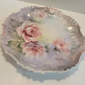 Hand Painted Rose Plate, Hand Painted Plate, Decorative Plate With Pink ...