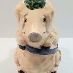 Vintage Italian Majolica Monk Pig Pitcher, Monk Pig Pitcher, Italian ...