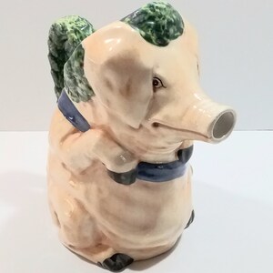 Vintage Italian Majolica Monk Pig Pitcher, Monk Pig Pitcher, Italian ...