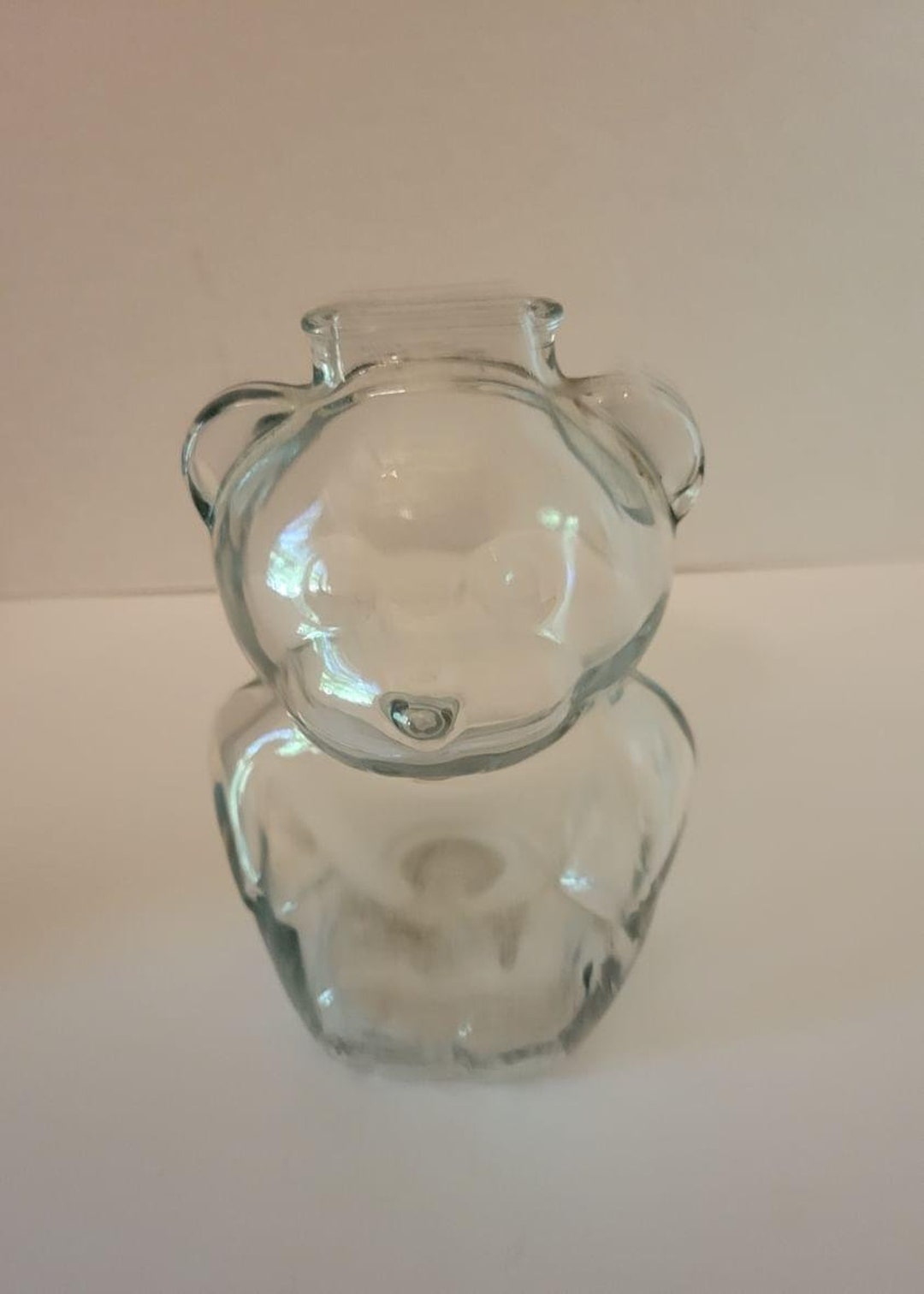 Vintage Clear Glass Teddy Bear Coin Bank by Anchor Hocking, Vintage ...