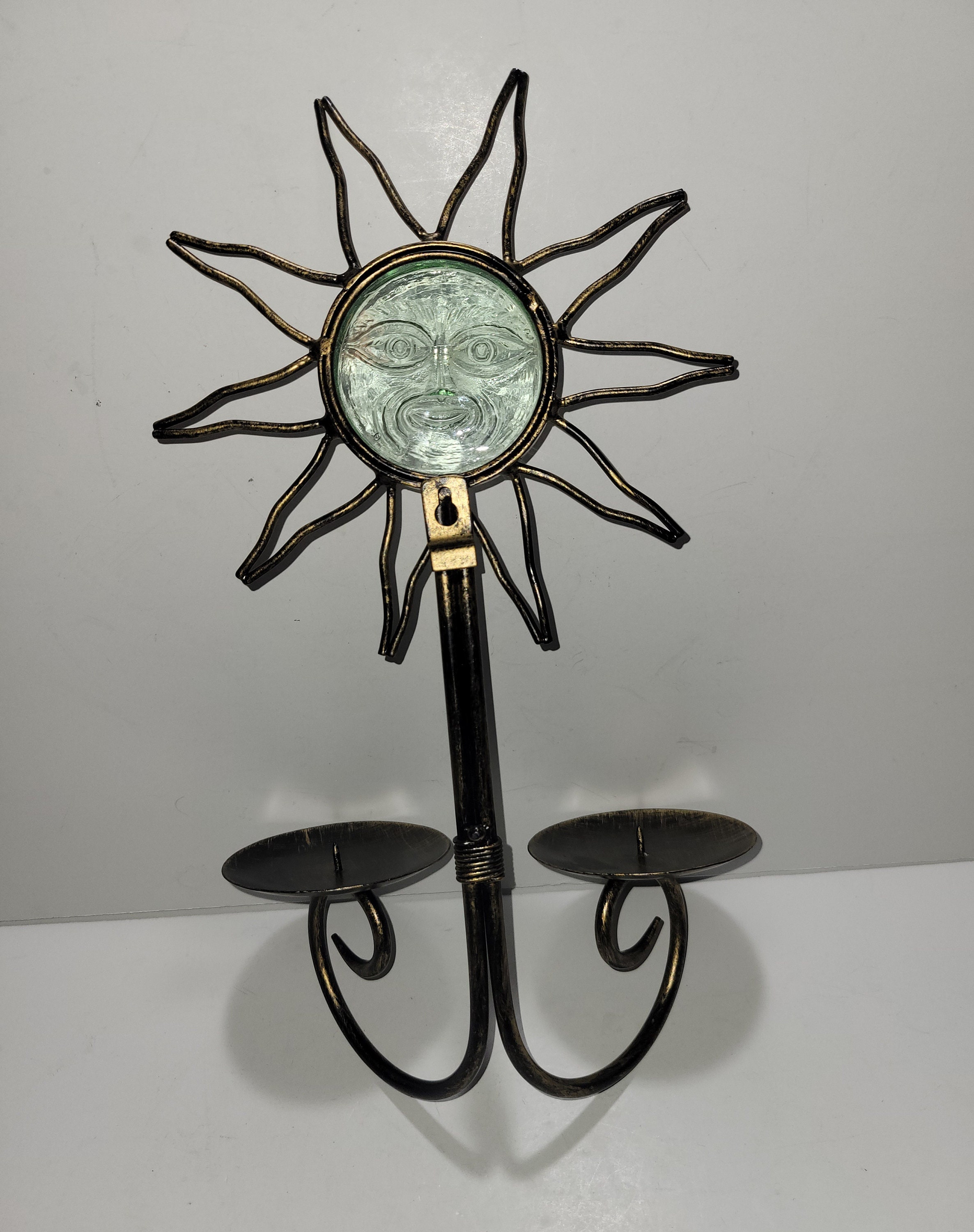 Sun Wall Sconce Smiling Sun Wall Sconce Metal Sun Sconce - Etsy