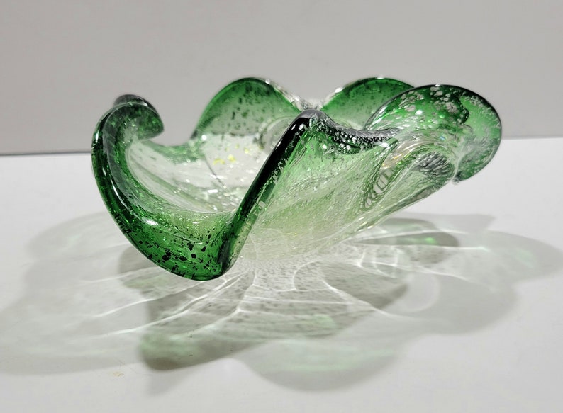 Emerald and Silver Murano Art Glass Murano Glass Bowl Art - Etsy