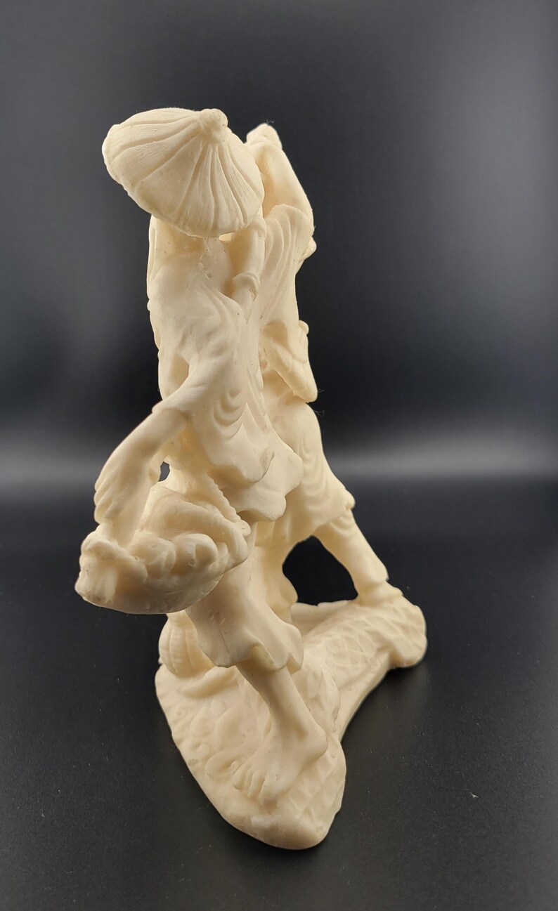 Carved Resin Chinese Mud Man and Boy, Chinese Figurine, Chinese ...
