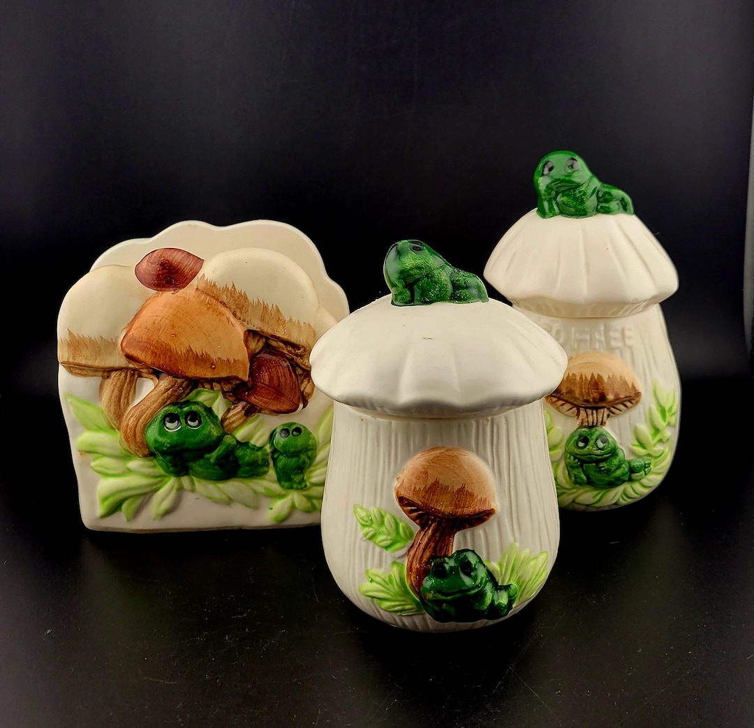 Frog Coffee Canister, Mushroom Coffee Canister, Frog Ceramic Coffee ...