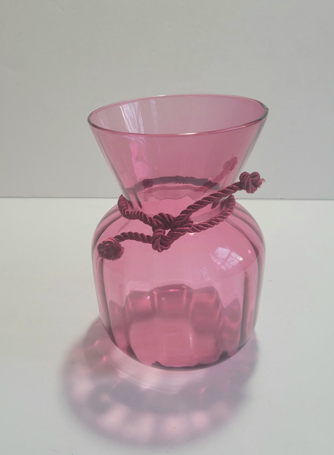 Pilgrim Cranberry Glass Vase Vintage Cranberry Glass Blown - Etsy