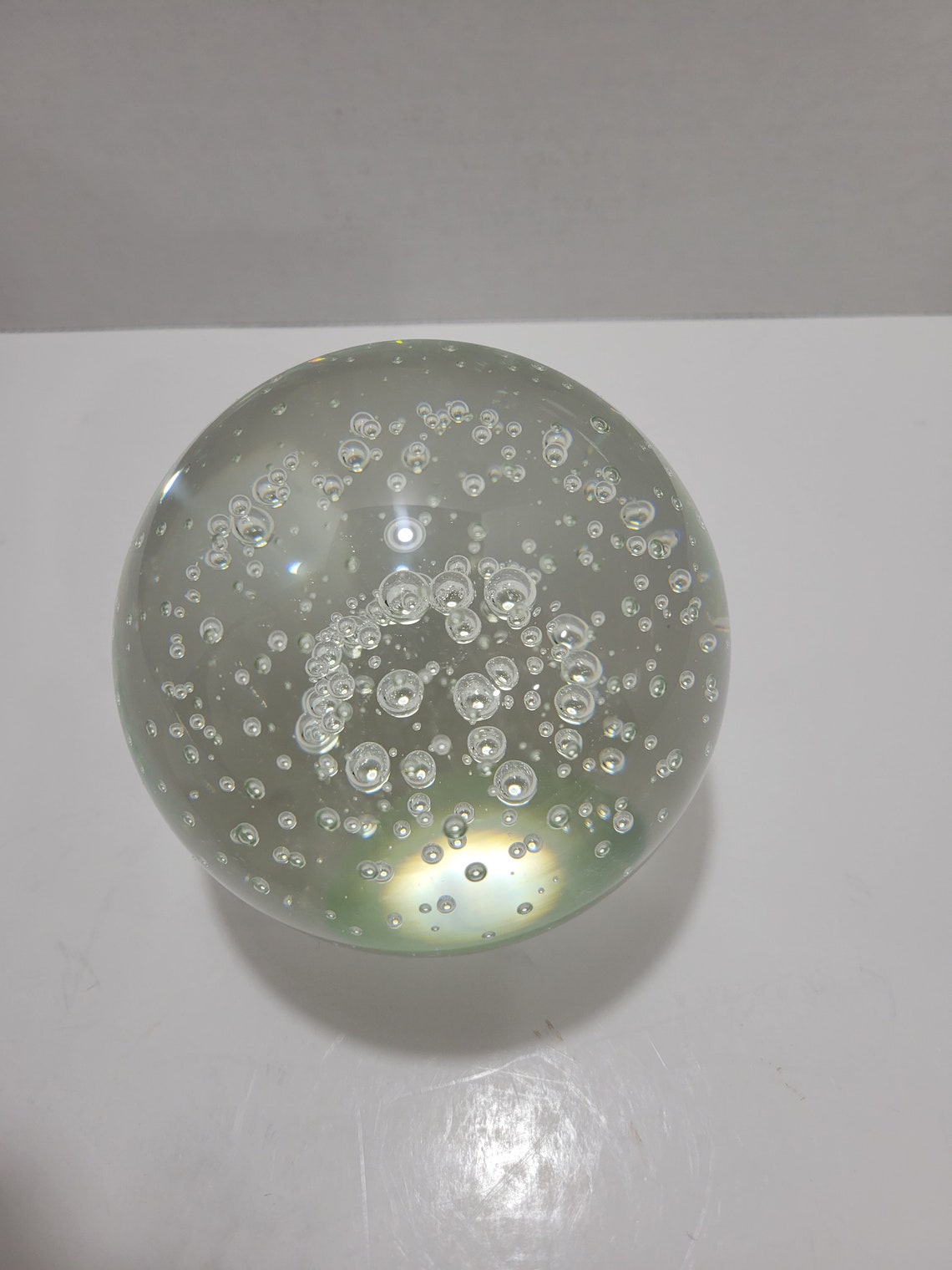 Round Glass Controlled Paper Weight Vintage Controlled Bubble - Etsy