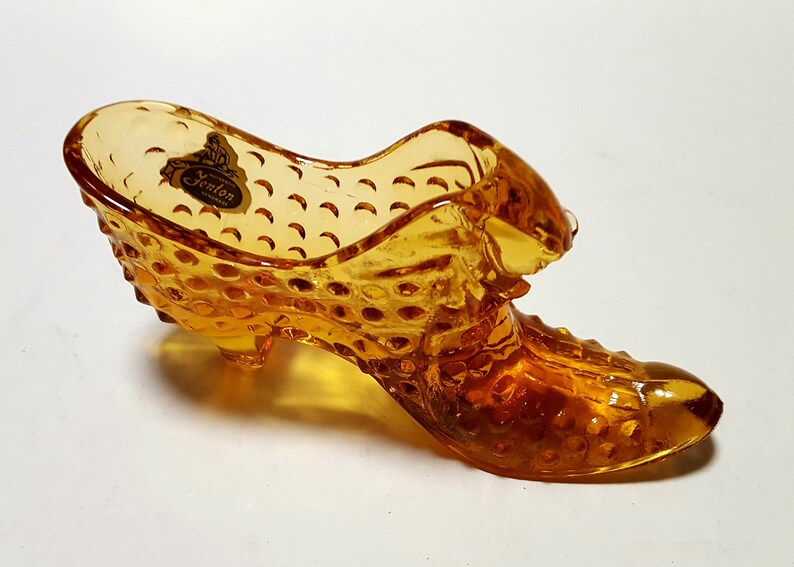 Fenton Shoe Fenton Vintage Fenton Amber Fenton Glass Shoe Etsy