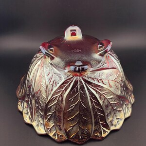 Vintage Impressed Imperial Glass Iridized Sunset Red Carnival Glass ...