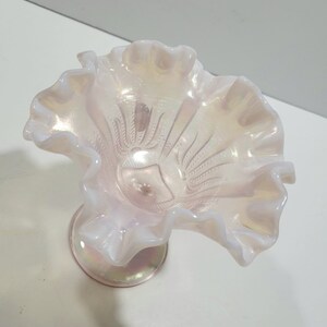 Vintage Fenton Pink Opalescent Compote, Vintage Opalescent Fenton Glass ...