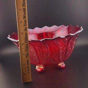 Vintage Impressed Imperial Glass Iridized Sunset Red Carnival Glass ...