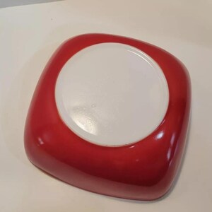 Vintage Pyrex Red Hostess Bowl, MCM, Pyrex Glass Square Bowl, Cottage ...