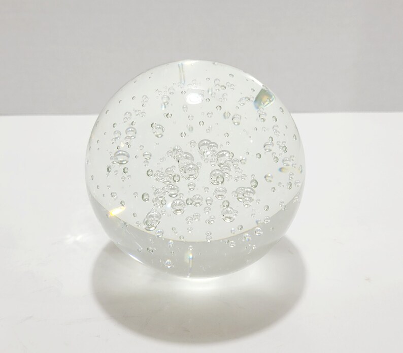 Round Glass Controlled Paper Weight Vintage Controlled Bubble - Etsy