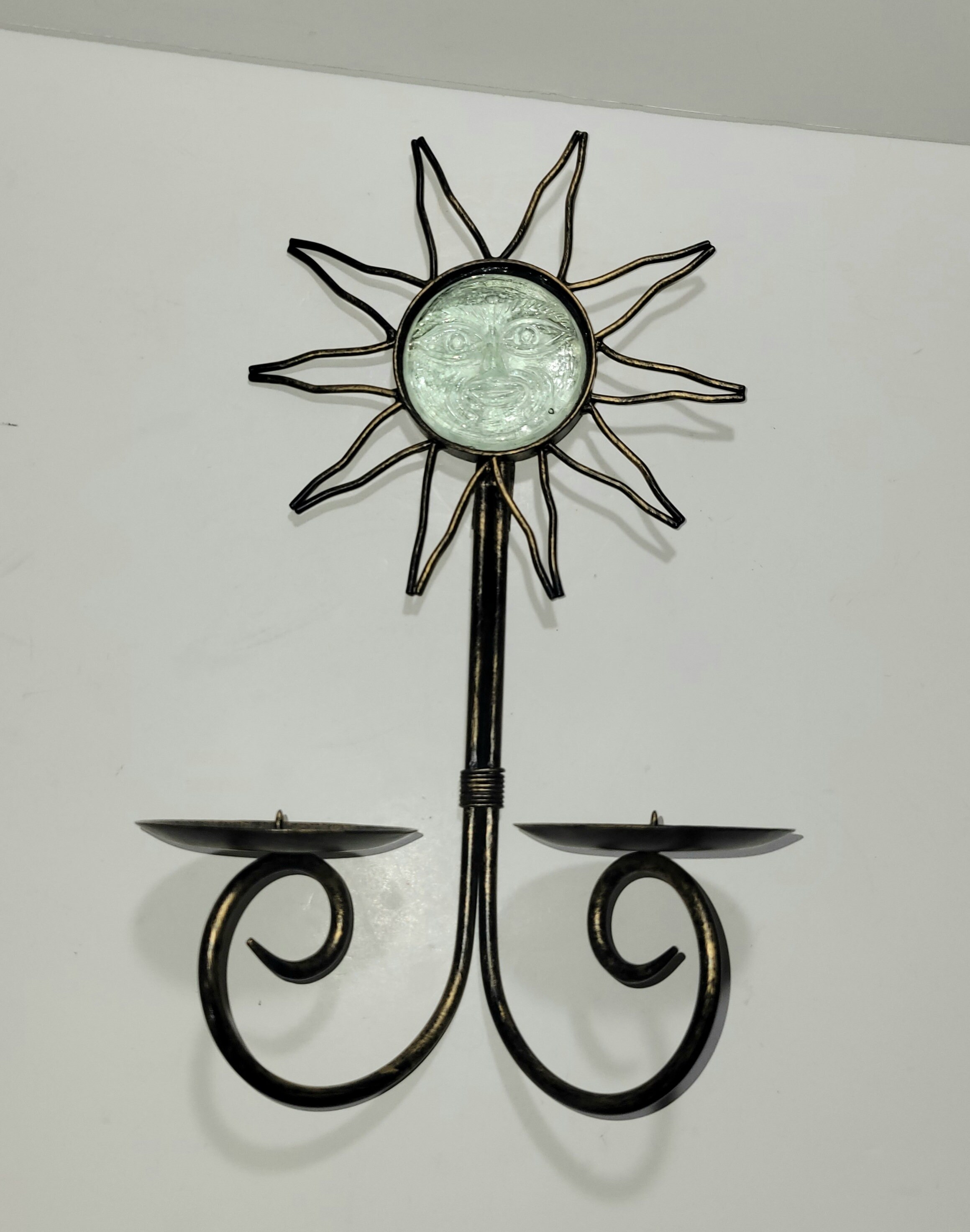 Sun Wall Sconce Smiling Sun Wall Sconce Metal Sun Sconce - Etsy