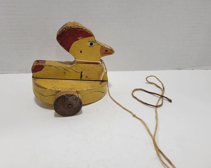 Primitive Wood Chicken Pull Toy, Vintage - Etsy